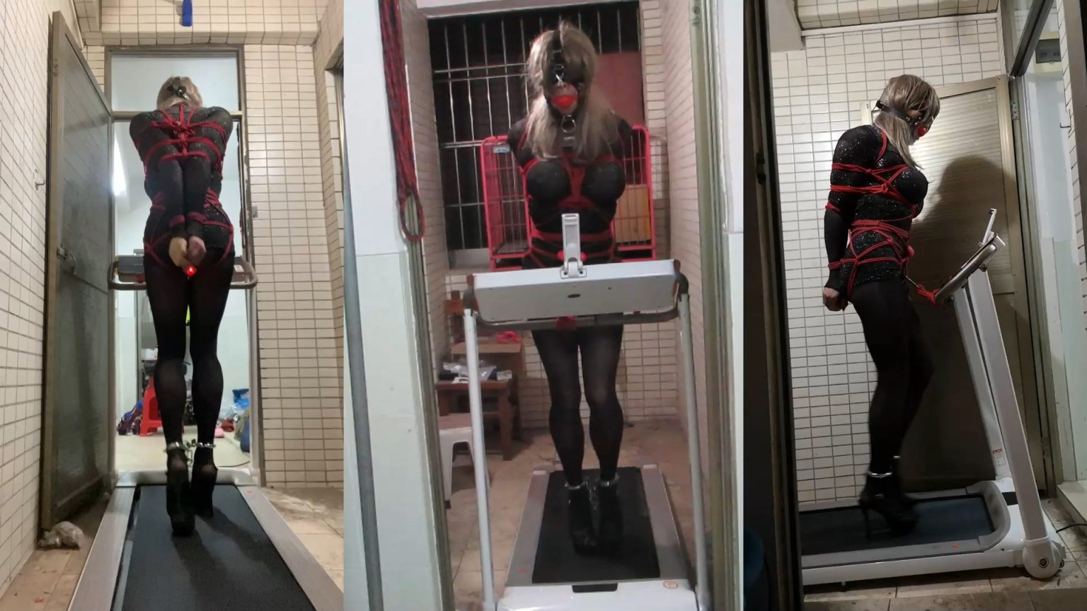 Almost Tied To Death On The Treadmill Asian Bondage